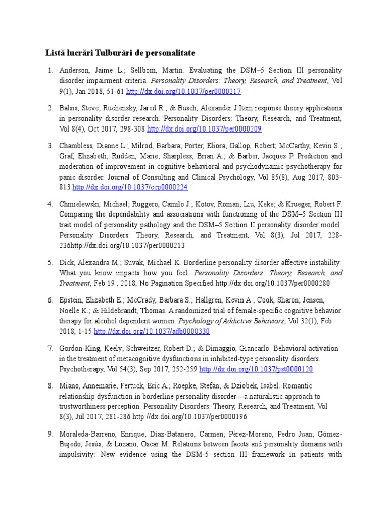 Interviul de Atasament | PDF | Personality Disorder | Substance Use Disorder