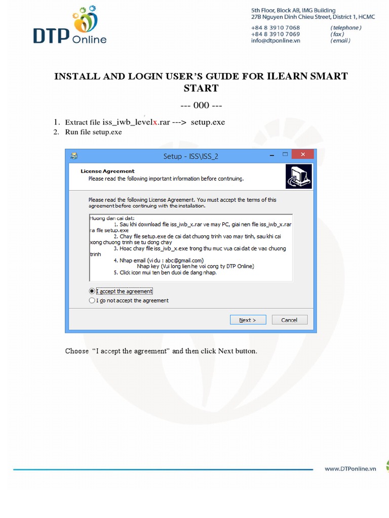 Install and Login User'S Guide For Ilearn Smart Start: 1. Iss - Iwb ...