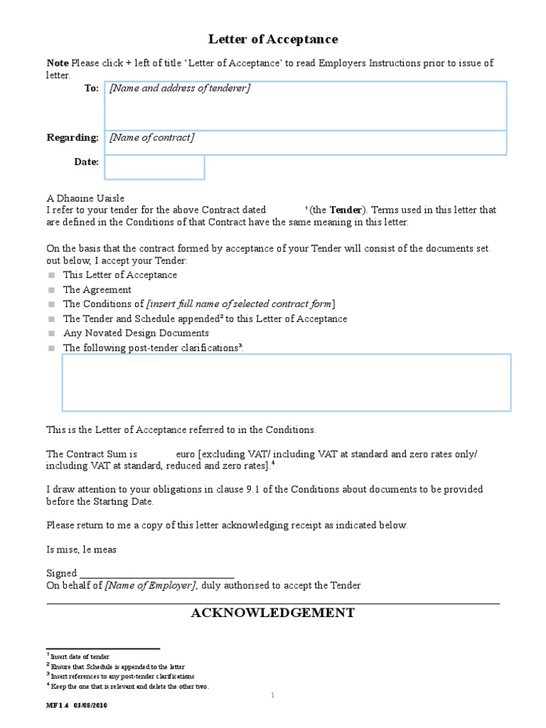 Letter of Acceptance | PDF