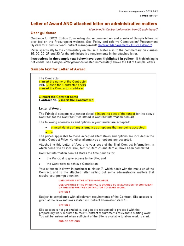 Appendix I Template Letter of Acceptance | PDF | Liability Insurance ...