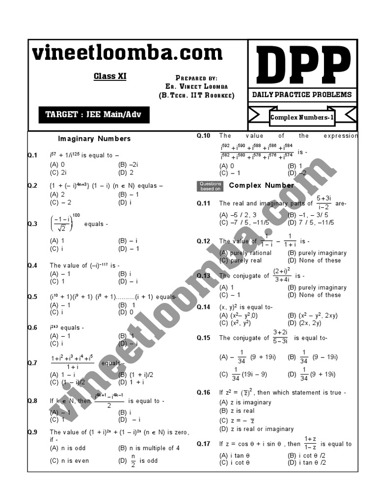 Complex Numbers-1 JEE Main and Advanced PDF | PDF | Complex Number | Trigonometric Functions