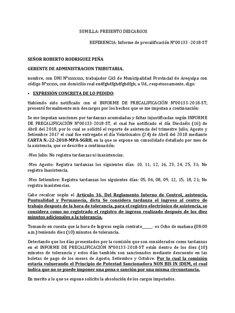 Modelo de Descargo | PDF | Gobierno | Violencia