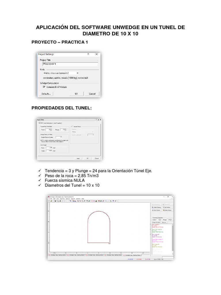 Aplicación Del Software Unwedge en Un Tunel de Diametro de 10 X 10 ...