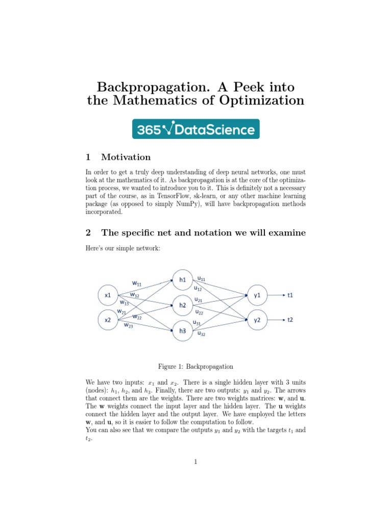 Backpropagation A Peek Into The Mathematics of Optimization | PDF ...