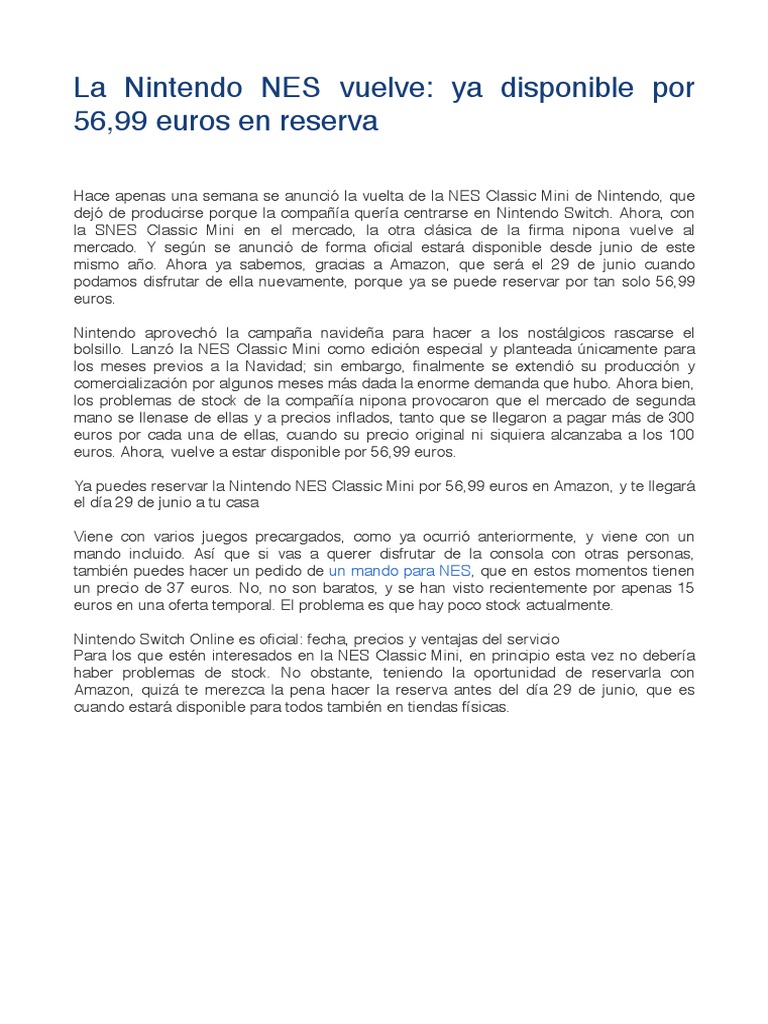 Nintendo NES | PDF | Nintendo | Juegos de consolas
