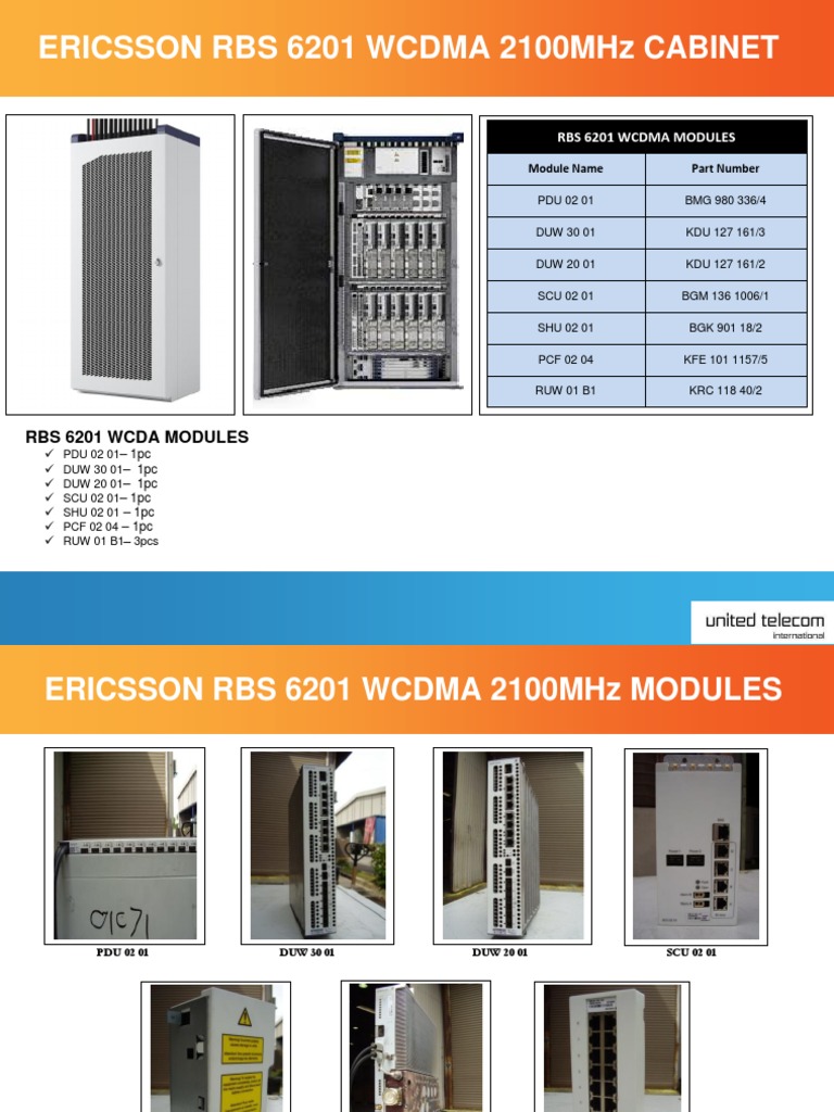 Ericsson RBS 6201 WCDMA Cabinet Overview | PDF