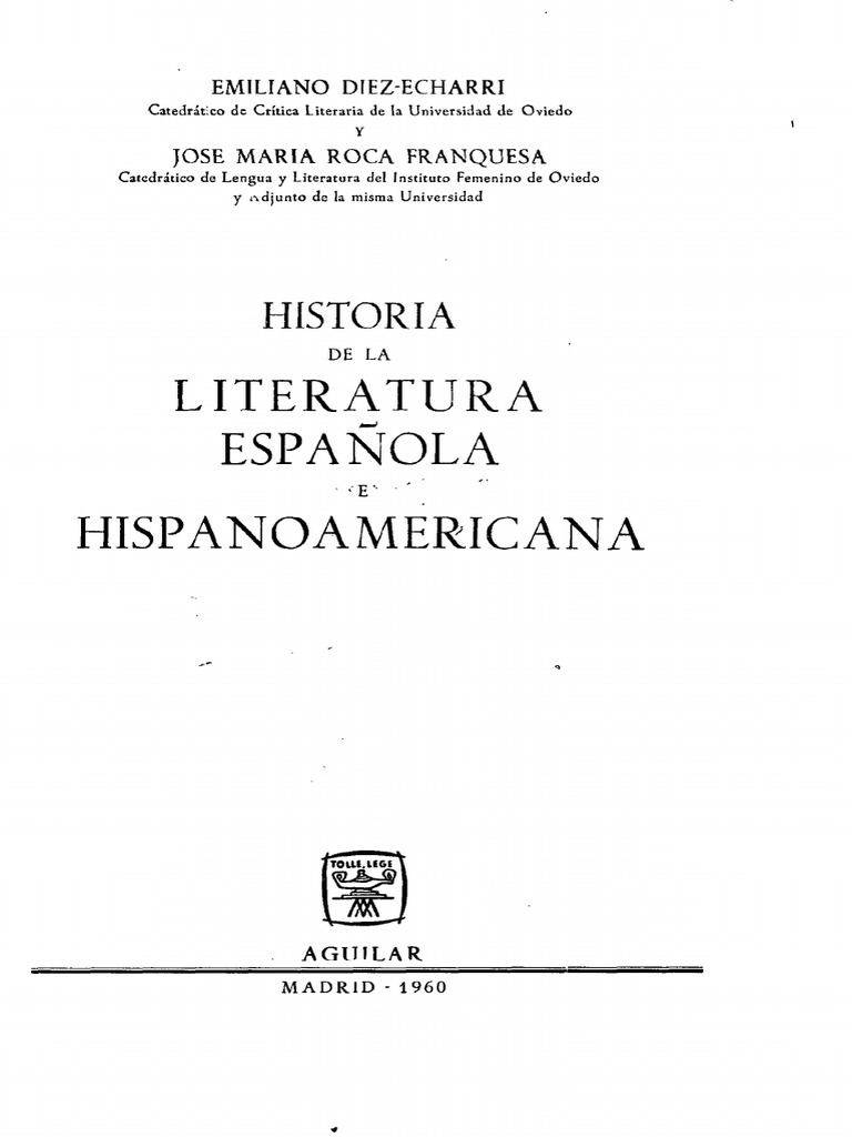 Indice Historia de La Literatura Espanola | PDF | Miguel De Cervantes ...