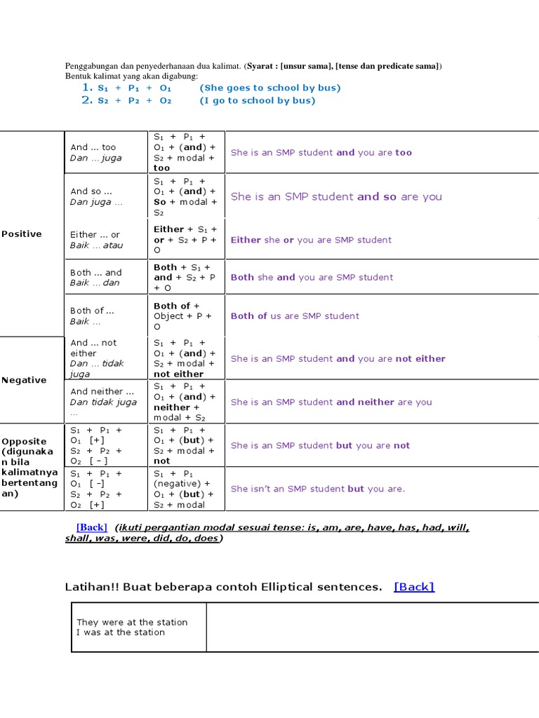Combining and simplifying two sentences using elliptical construction ...