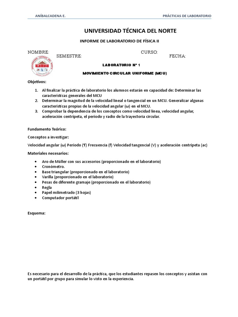 Practica de Mcu | PDF | Orbita | Movimiento (física)