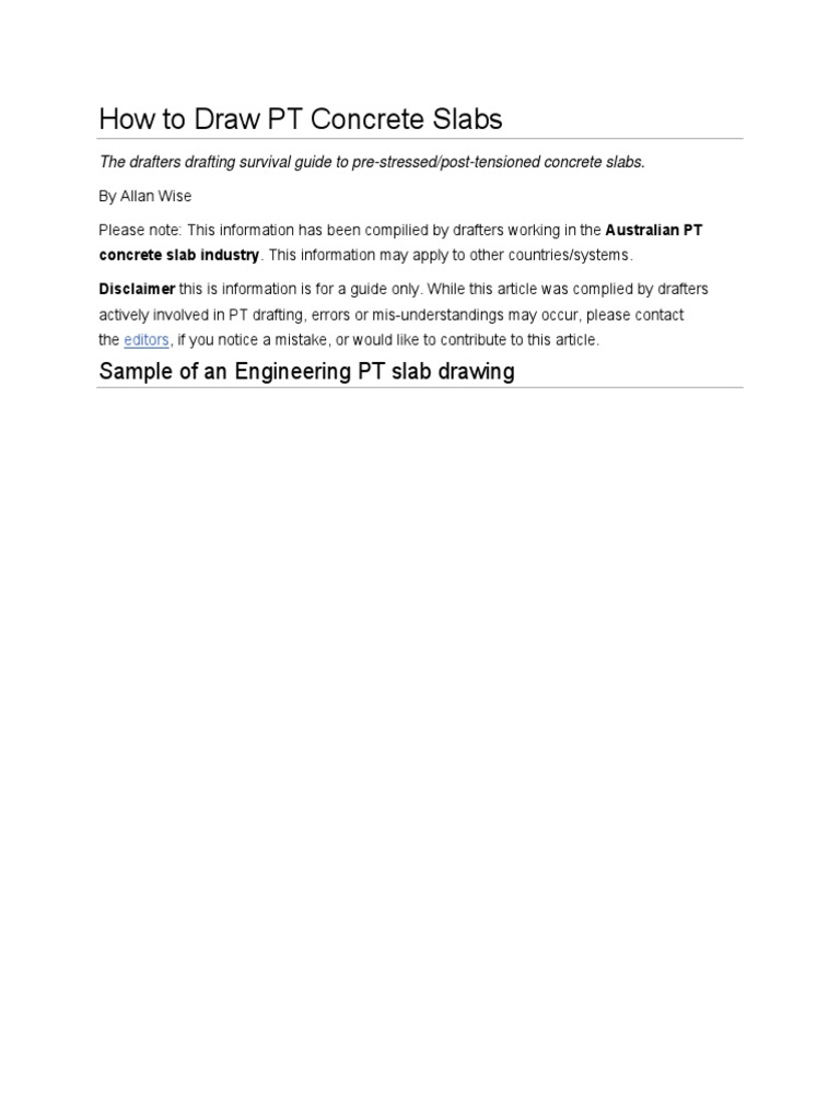 How To Draw PT Concrete Slabs: Sample of An Engineering PT Slab Drawing ...