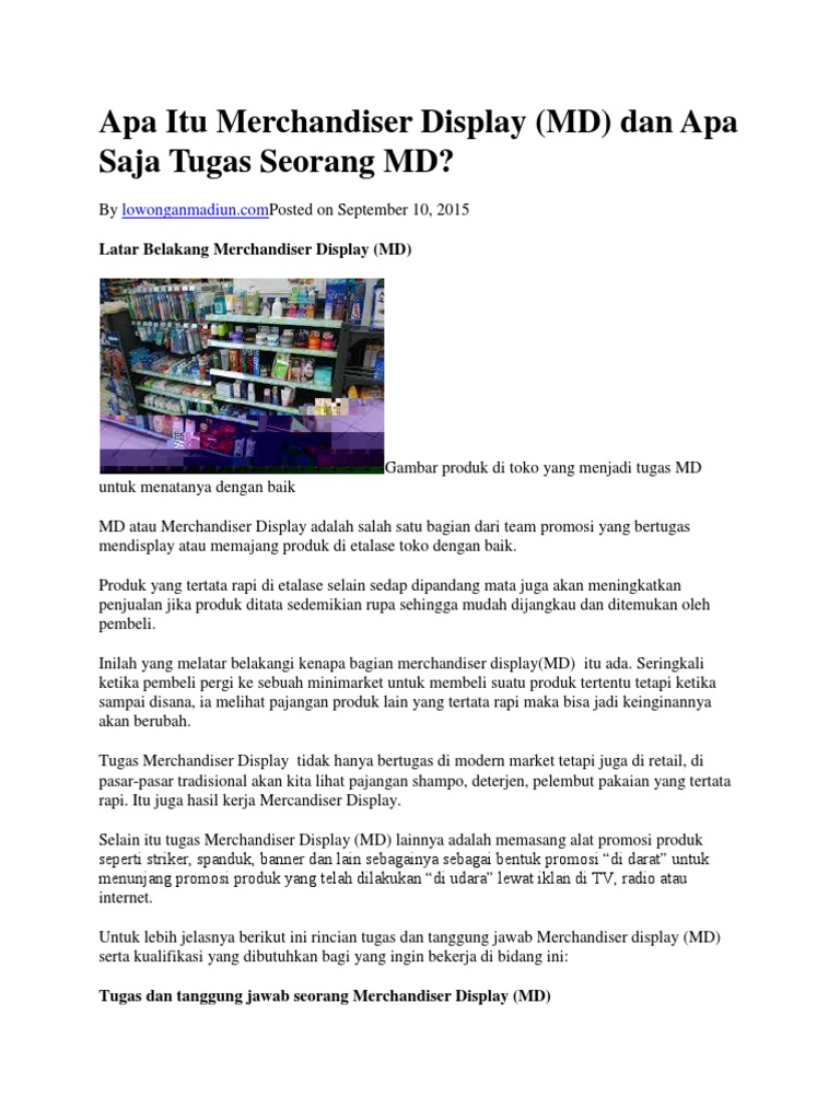 Apa Itu Merchandiser Display | PDF