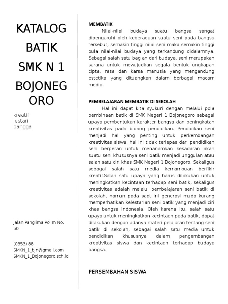 Katalog Batik Siswa | PDF