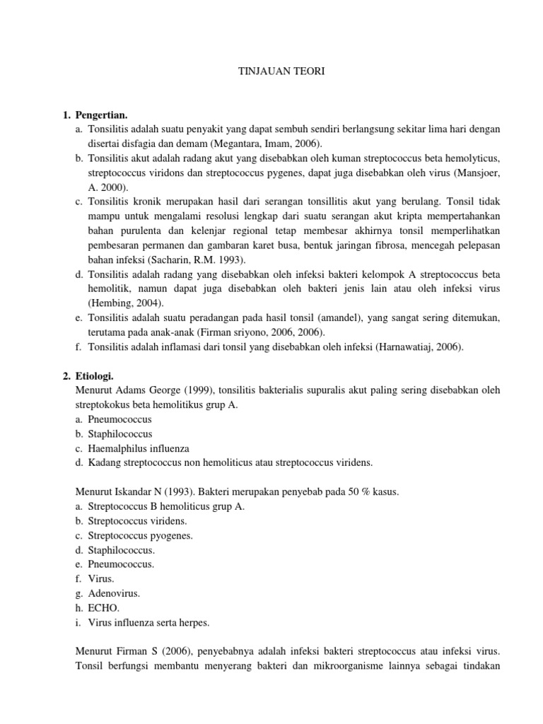 Askep Post Op Tonsil | PDF