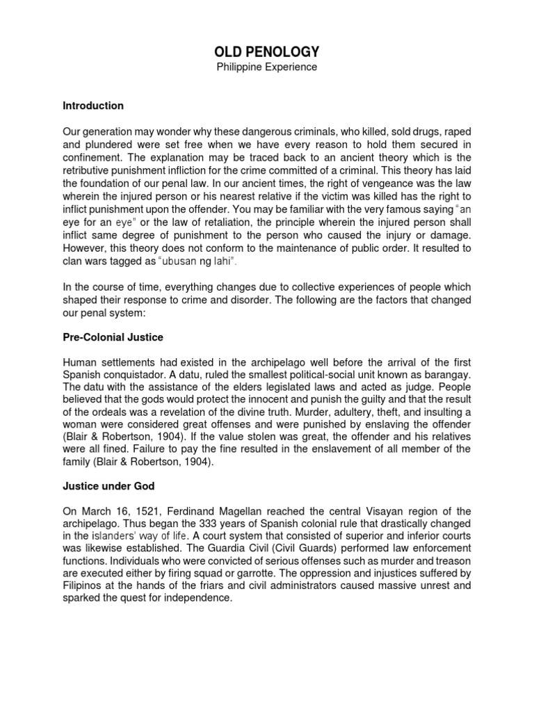 Old Penology | PDF | Punishments | Crime & Violence