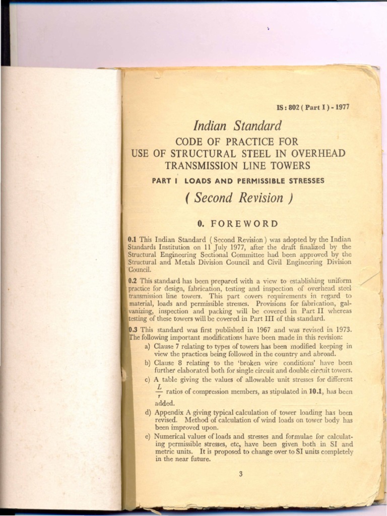 IS 802: Steel Towers for Transmission | PDF | Screw | Classical Mechanics