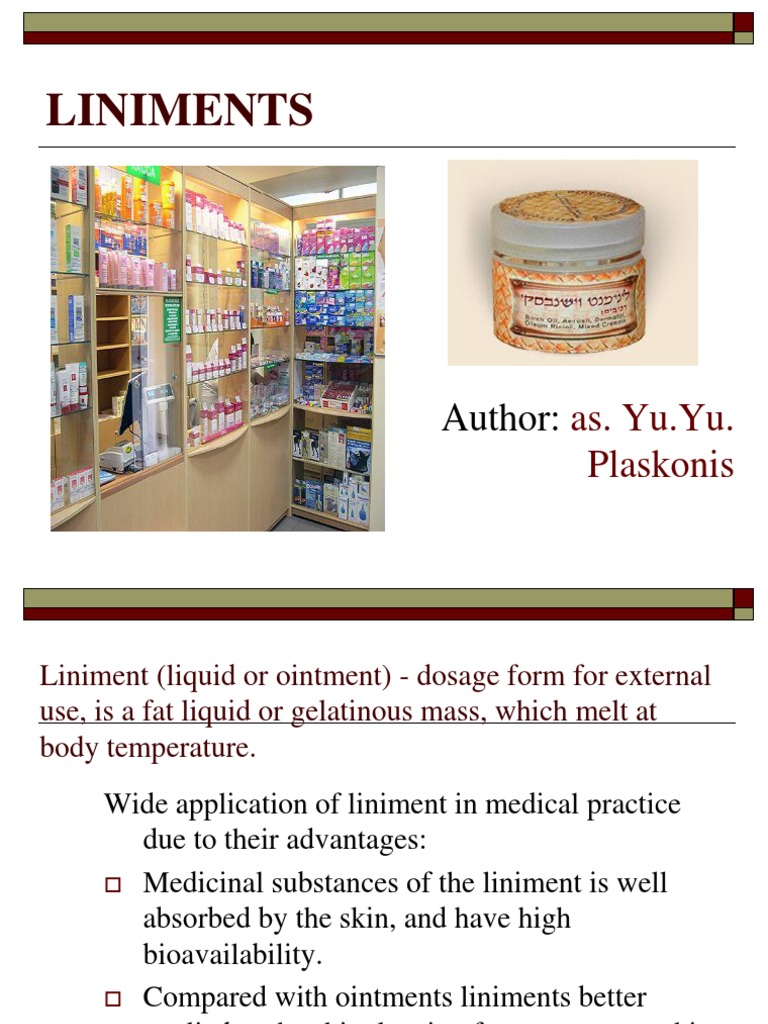 Overview of Liniment Types and Uses | PDF | Emulsion | Solubility
