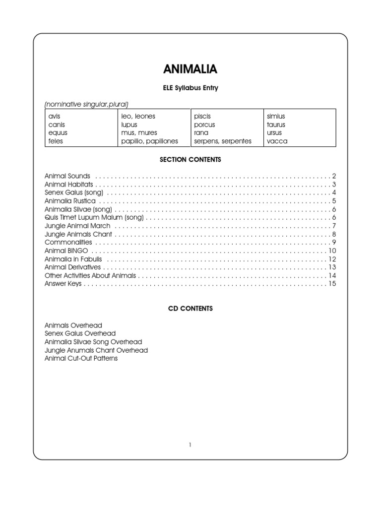 Exploratory Latin Animals | PDF | Organisms