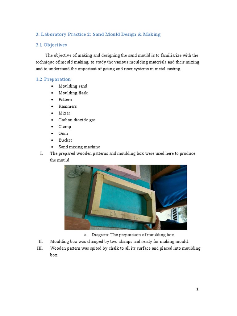 Laboratory Practice 2: Sand Mould Design & Making 3.1 Objectives | PDF ...