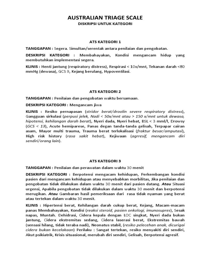 Australian Triage Scale | PDF