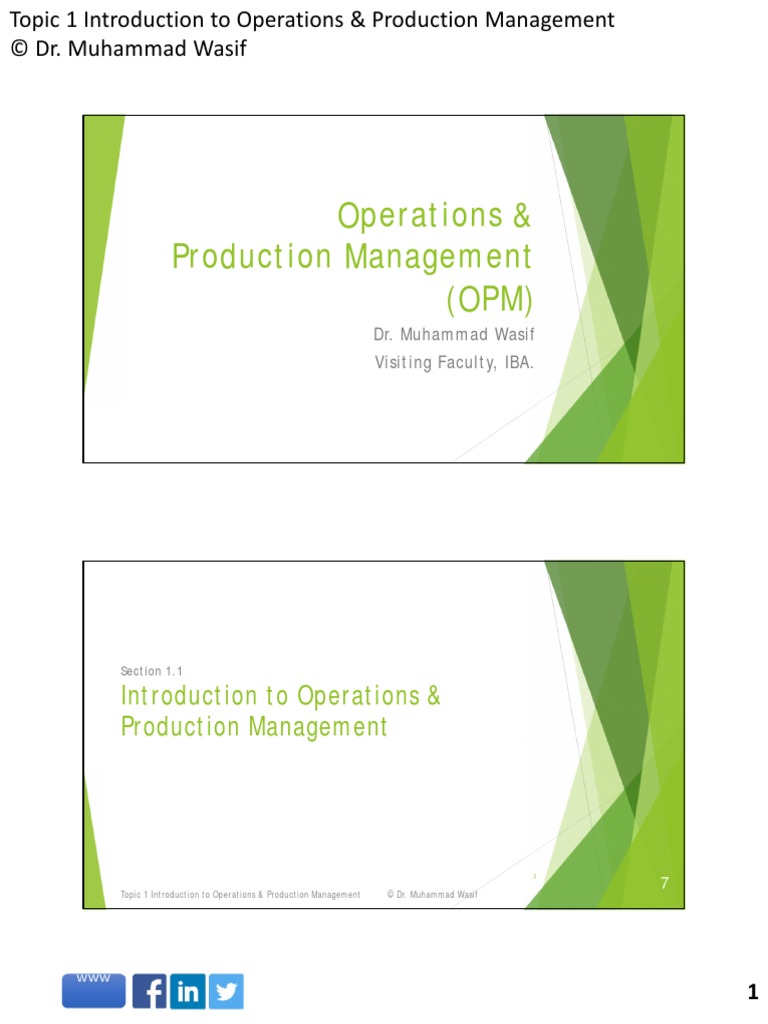 OPM - Topic 1 - Introduction About OPM | PDF | Strategic Management | Sales