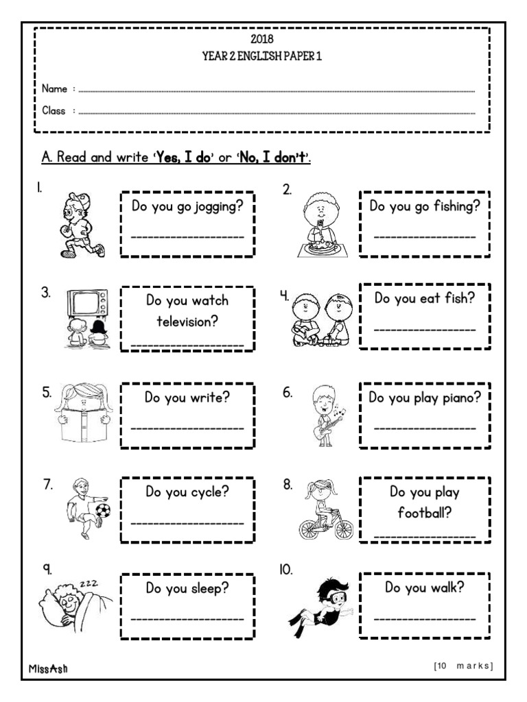 Year 2 English Activities Worksheet | PDF