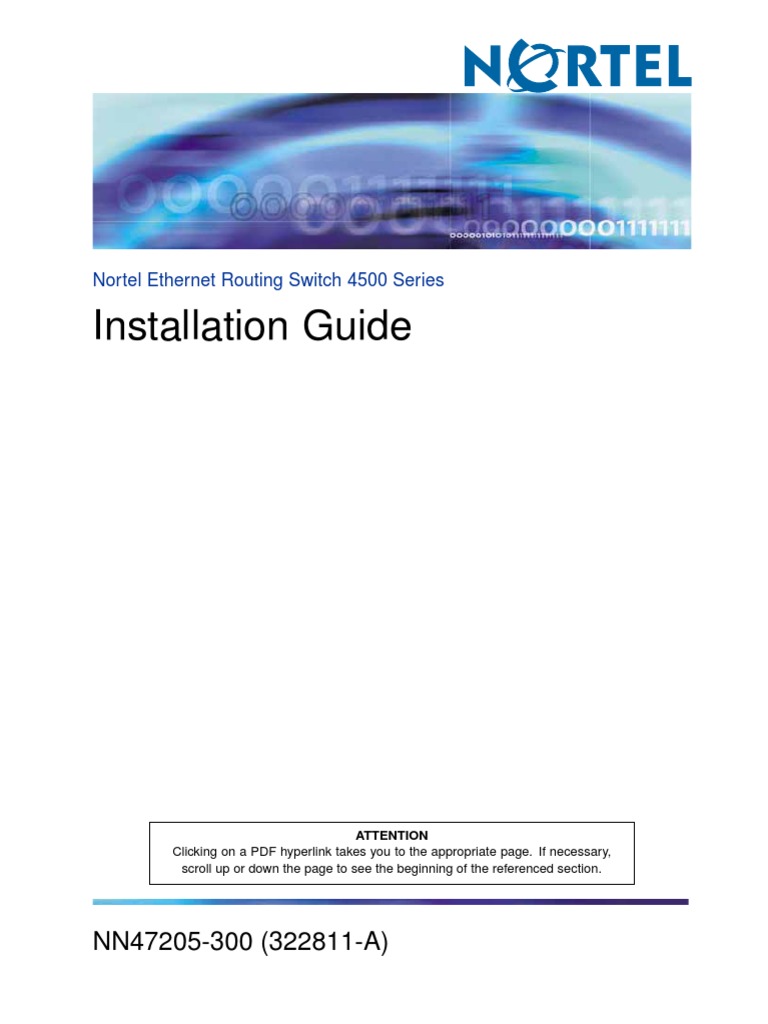 Installation Guide: Nortel Ethernet Routing Switch 4500 Series | PDF ...