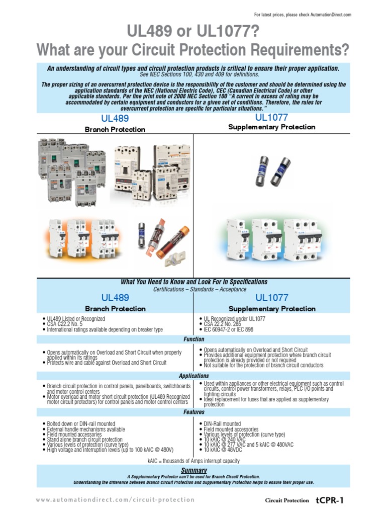UL489 vs UL1077: What's the Difference | PDF | Power Engineering ...