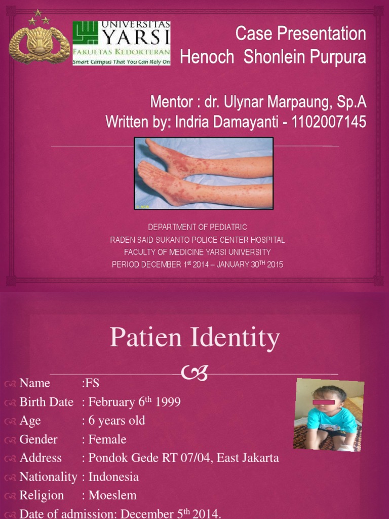 Case Presentation HSP | PDF | Medicine | Clinical Medicine