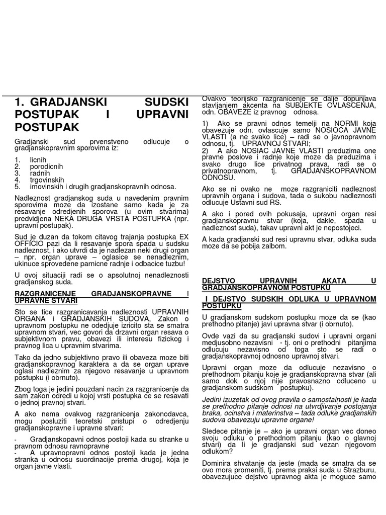 Gradjansko Procesno Pravo | PDF
