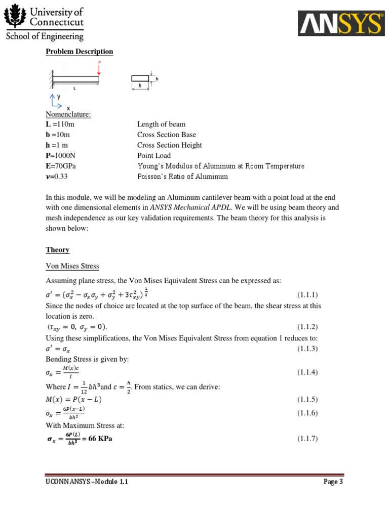 Ansys-Beam Example | Download Free PDF | Bending | Solid Mechanics