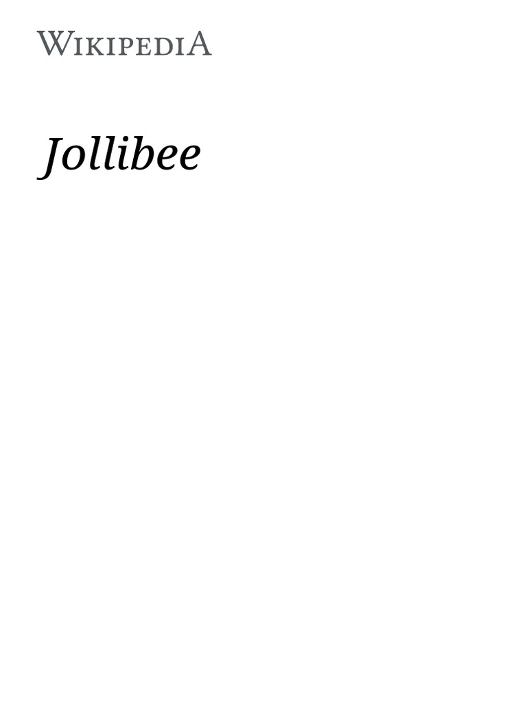 Jollibee - Wikipedia | PDF | Convenience Food | Fast Food Restaurants