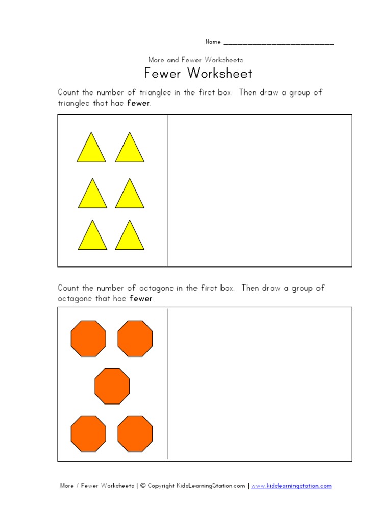 Fewer Fewer Fewer Fewer Worksheet Worksheet Worksheet Worksheet | PDF