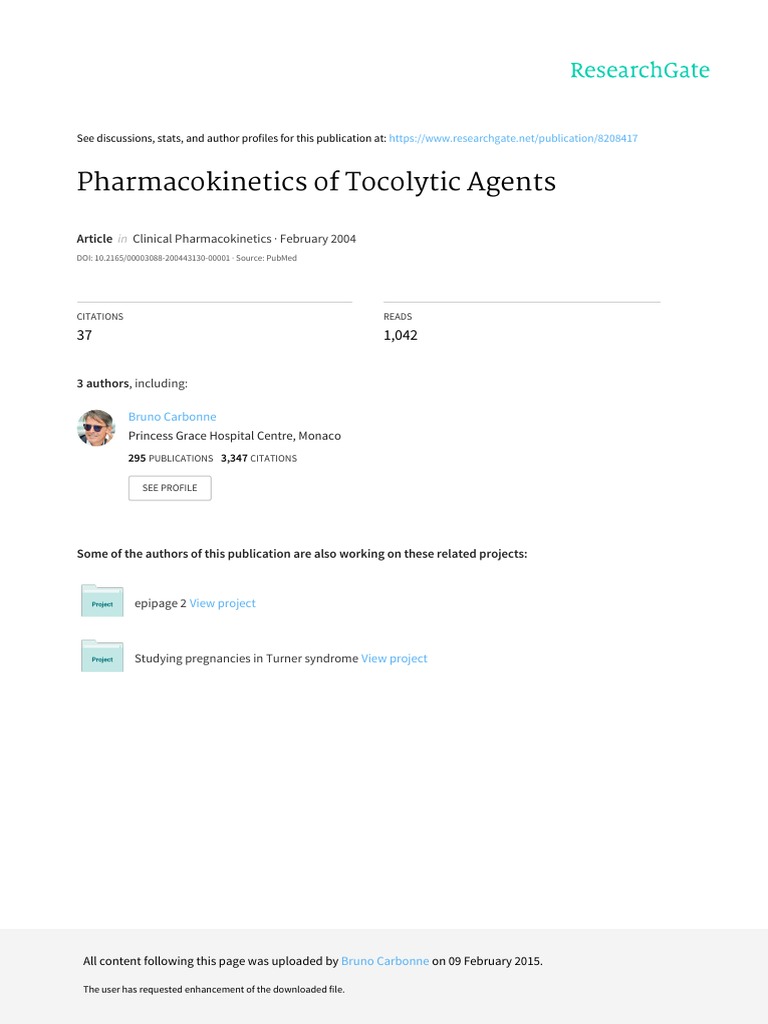 Tocolytic Agent | PDF | Preterm Birth | Childbirth