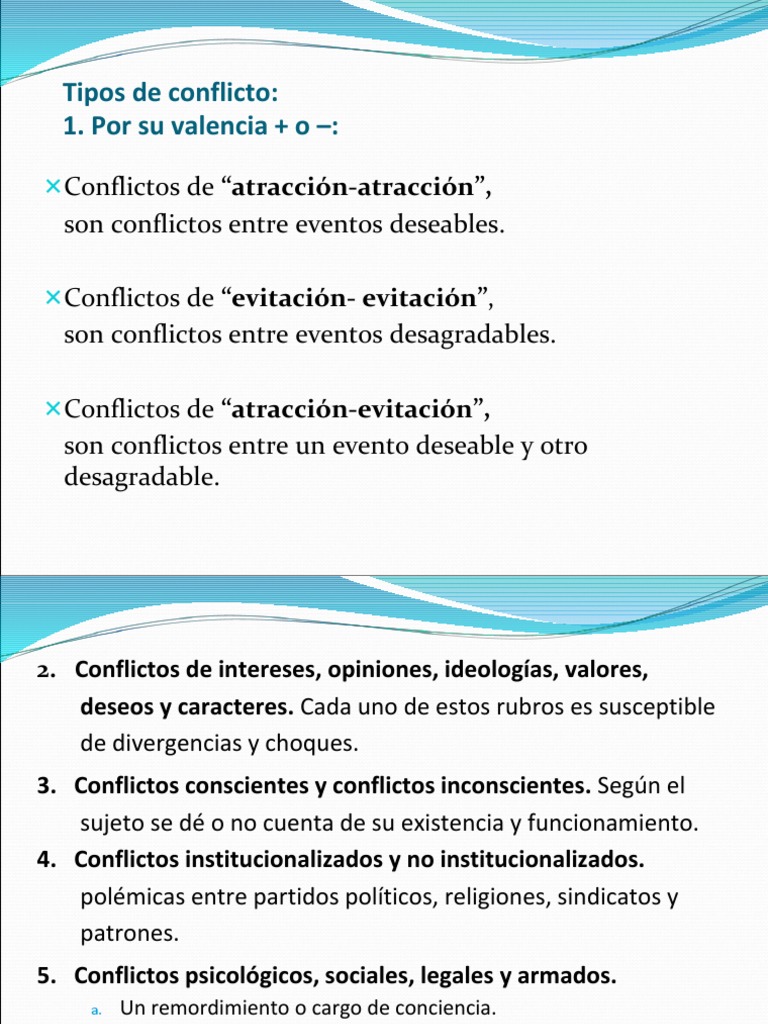 Tipos De Conflictos Pdf Conflicto Proceso Sicología 6415