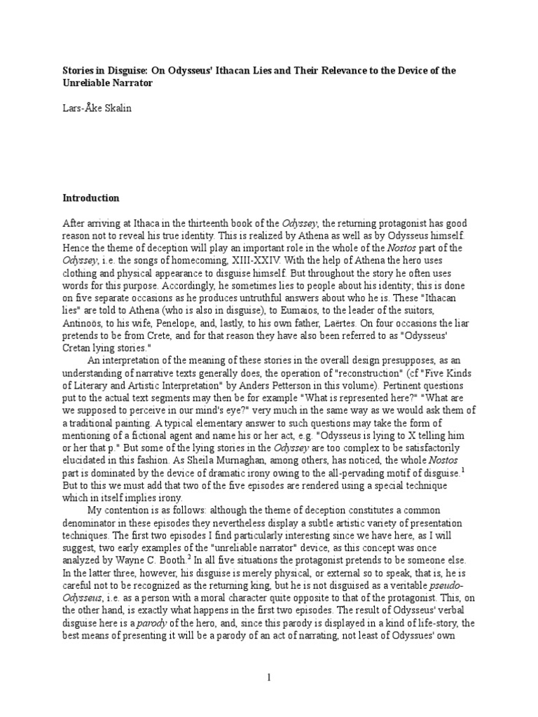 Lars-Åke Skalin - Stories in Disguise | PDF | Odyssey | Narration