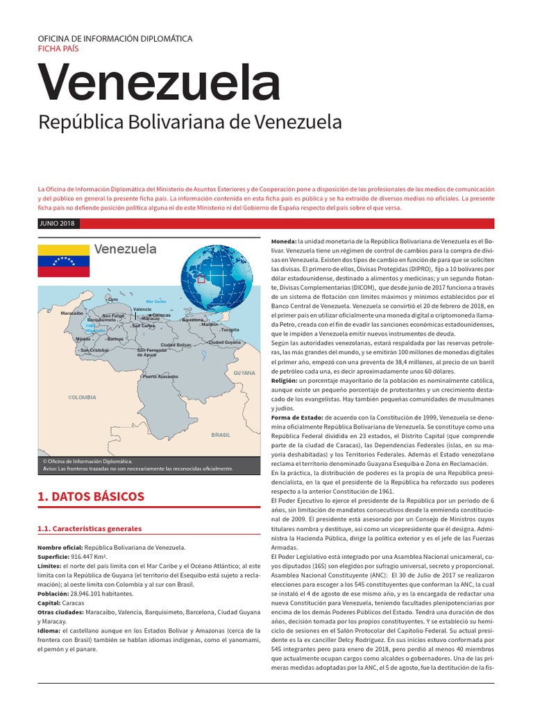 Venezuela Ficha País | PDF | Hugo Chavez | Venezuela