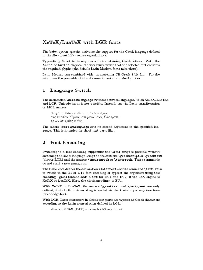 Typesetting Greek Texts with XeTeX/LuaTeX: An Overview of Using LGR ...