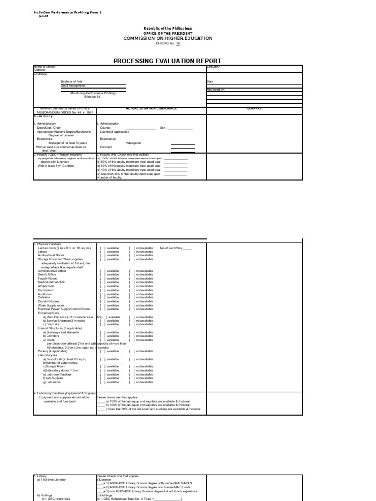 Ops Form 1-Ab2005profilingfinal | PDF | Bachelor Of Science | Academic ...