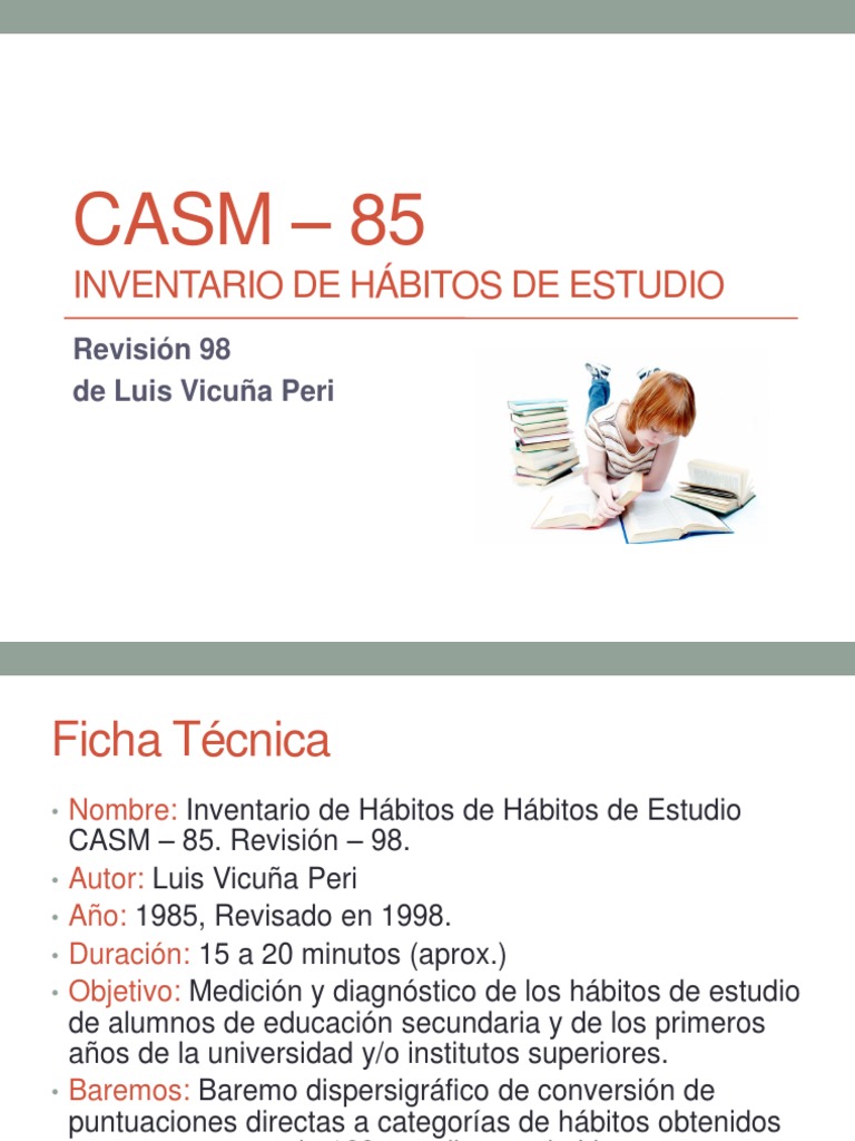 CASM 85 Habitos Estudios PDF | PDF | Validez (Estadísticas) | Science