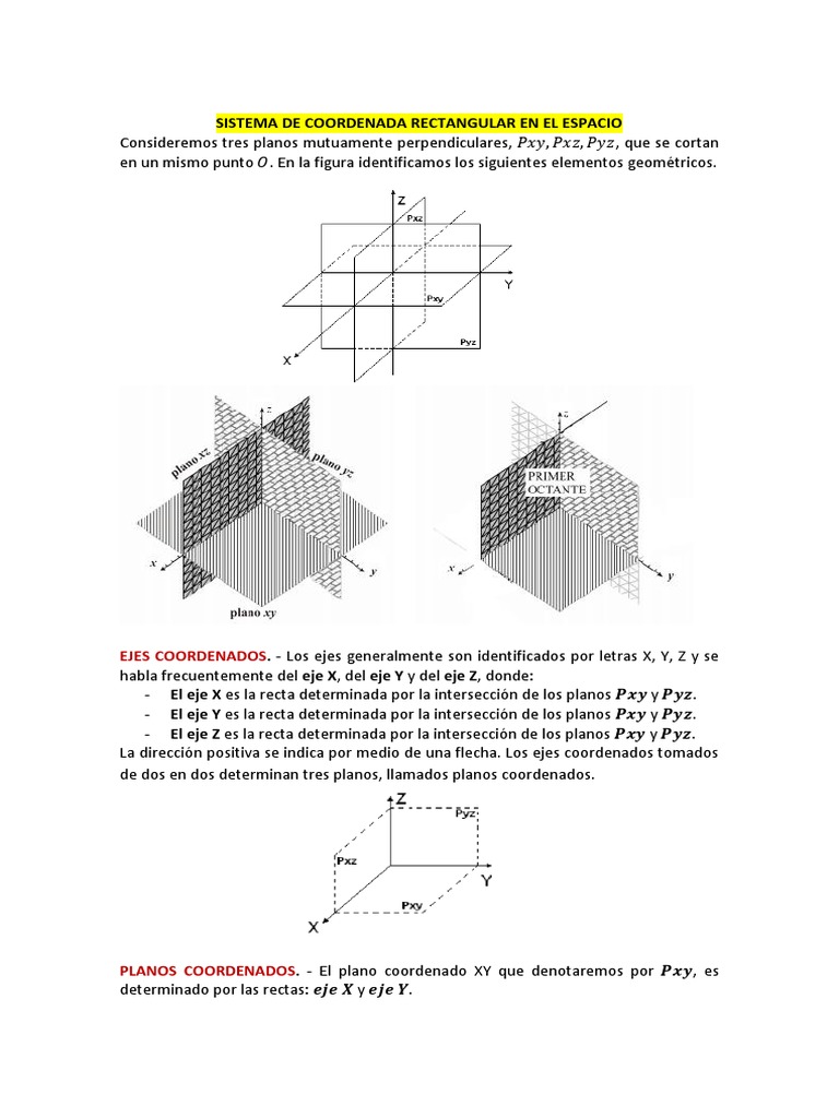 Sistema de Coordenada Rectangular en El Espacio | PDF | Sistema de ...