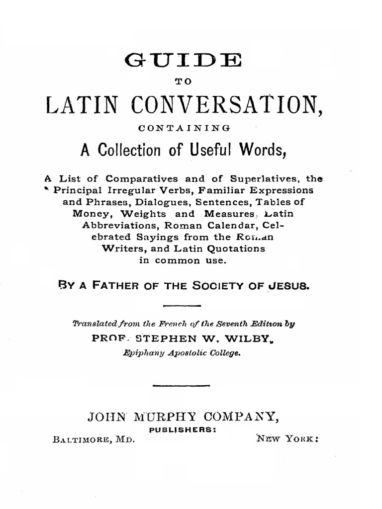 Wilby Guide To Latin Conversation PDF | PDF