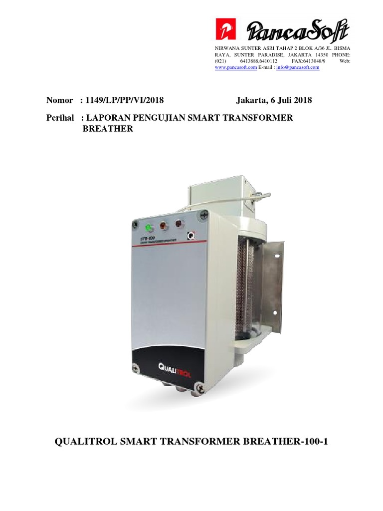 Laporan Pengujian Smart Breather Trafo | PDF