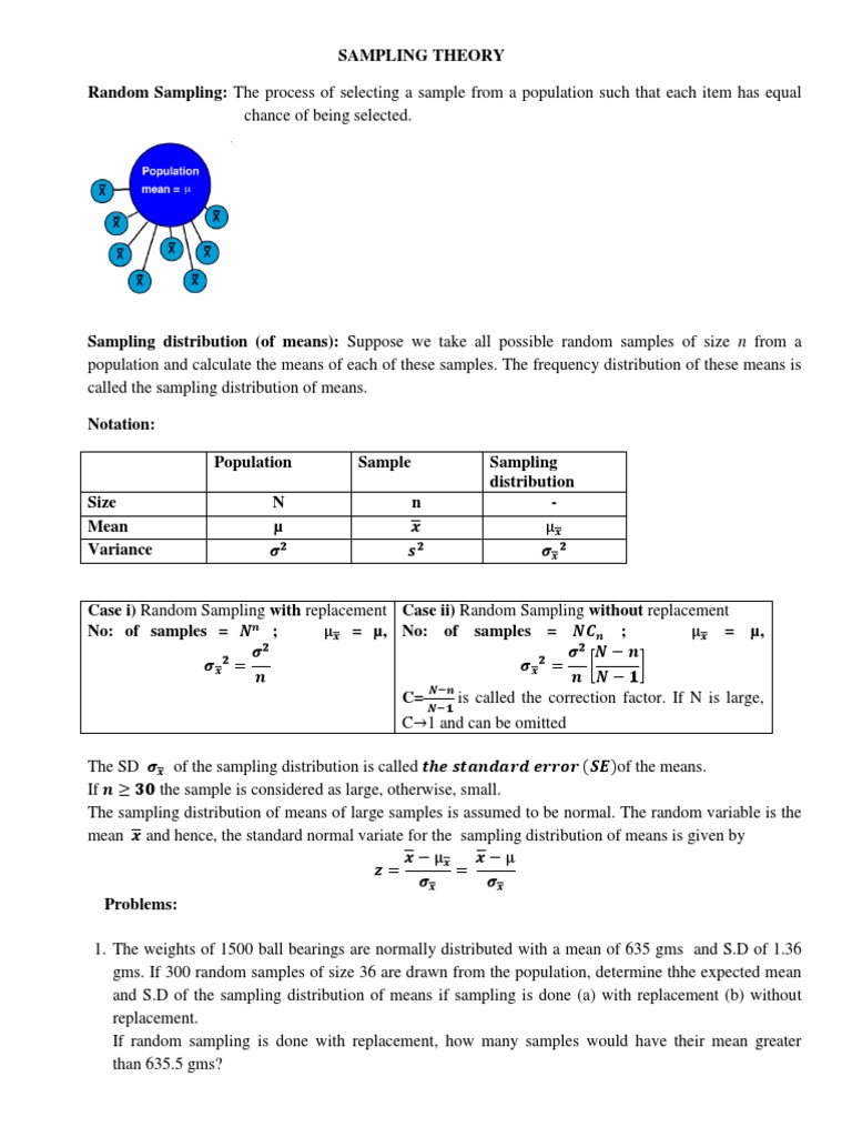 Sampling Theory Notes | PDF | Confidence Interval | Statistical ...