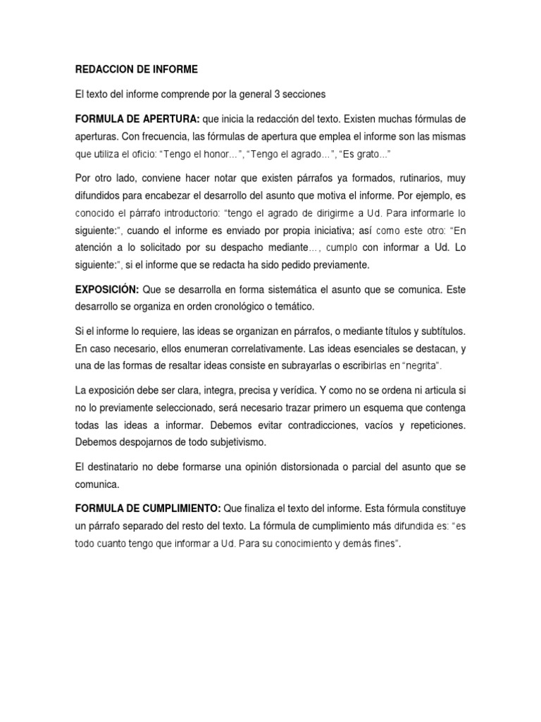 Redaccion de Informe | PDF