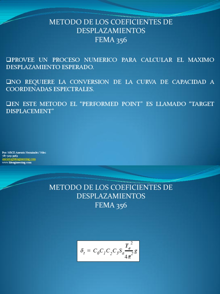 Coeficientes Fema 356 | PDF