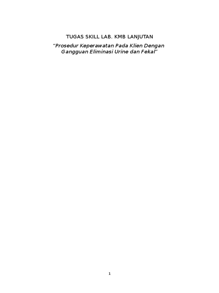 Prosedur Bladder Training pada Klien | PDF