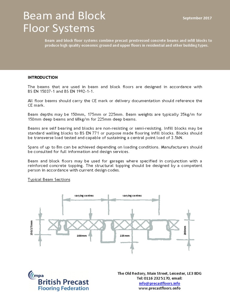 Beam and Block Floor Systems PDF | PDF | Concrete | Beam (Structure)