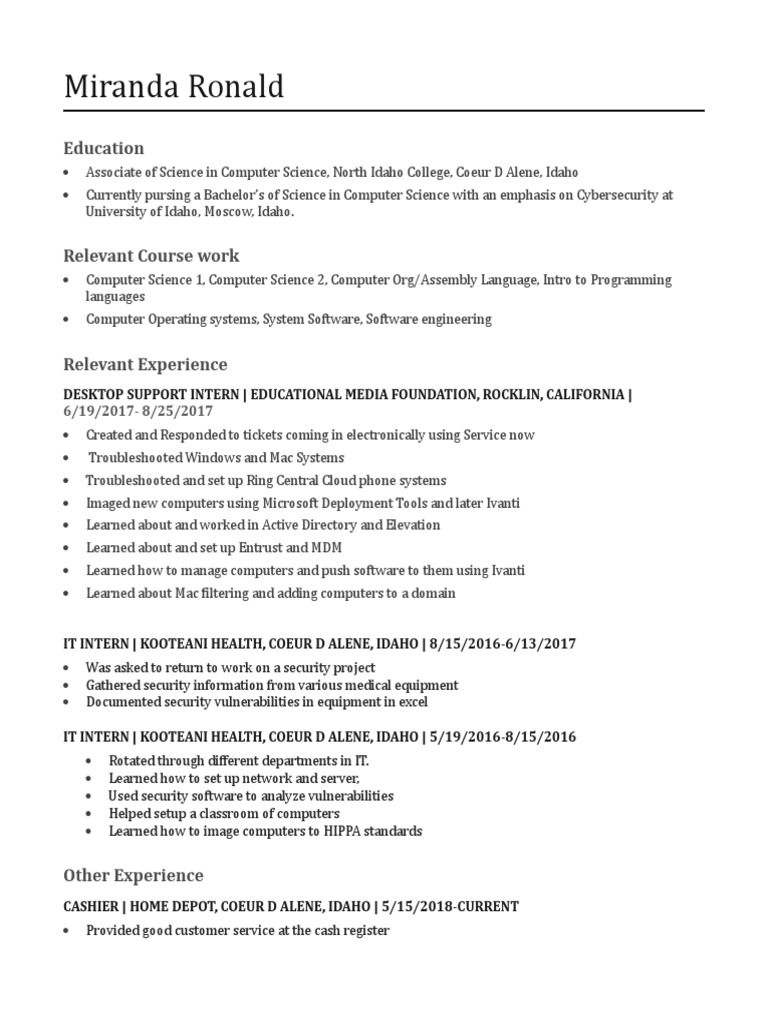 Resume Redacted | PDF | Computer Security | Security