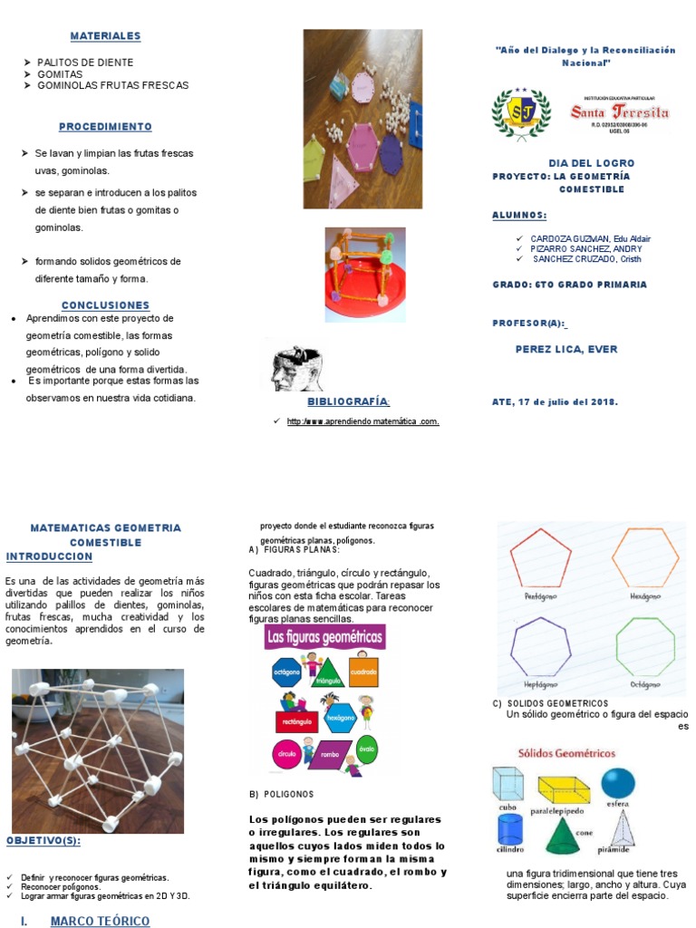 Triptico Proyecto Dia de Logro 2018 Edu | PDF | Geometría | Euclides