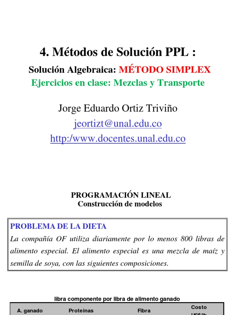 03E EjerciciosSolucionAlgebraicaMetodo - SIMPLEX - ProgramacionLineal ...